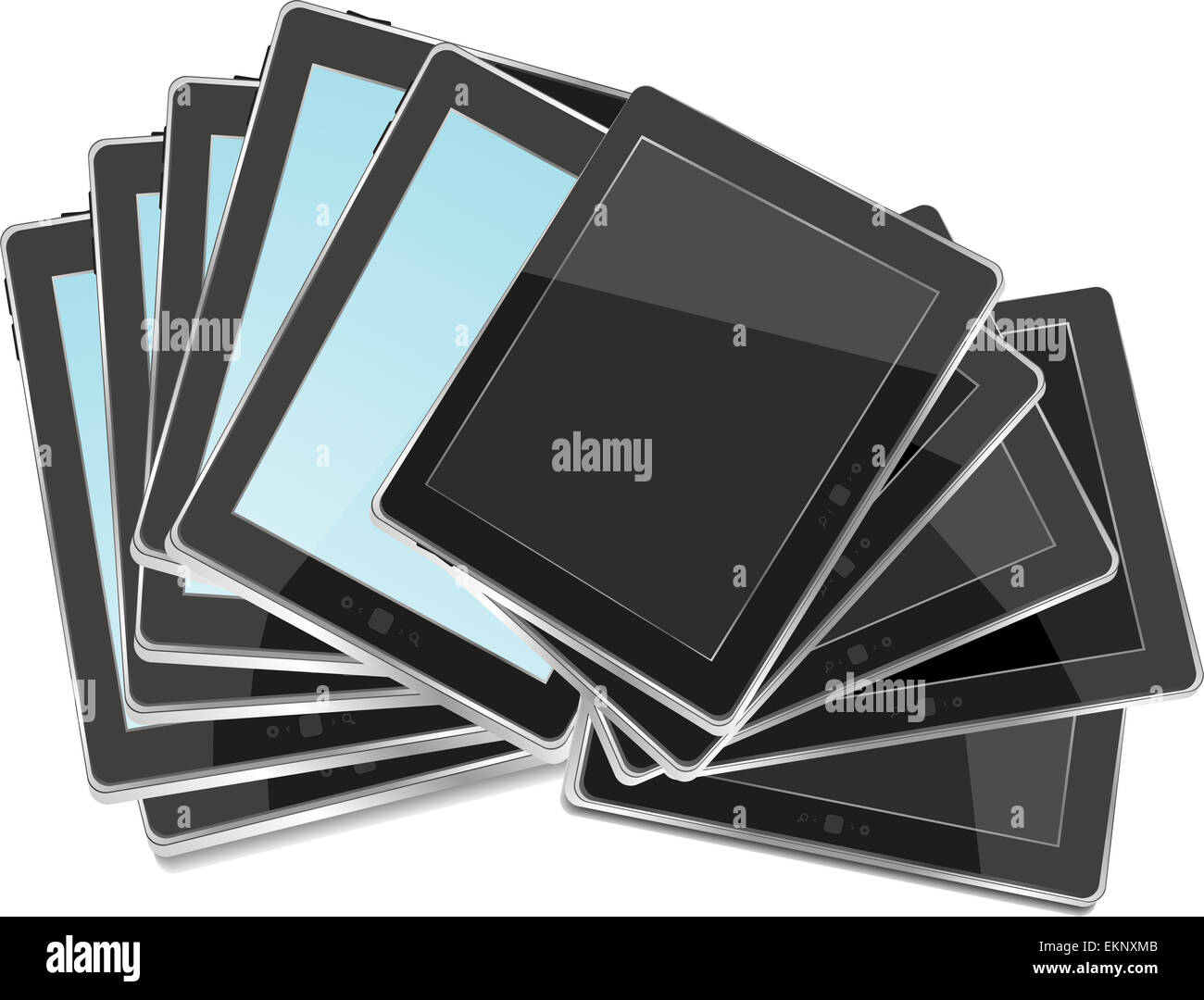 Black abstract tablet pc set on white background Stock Photo - Alamy