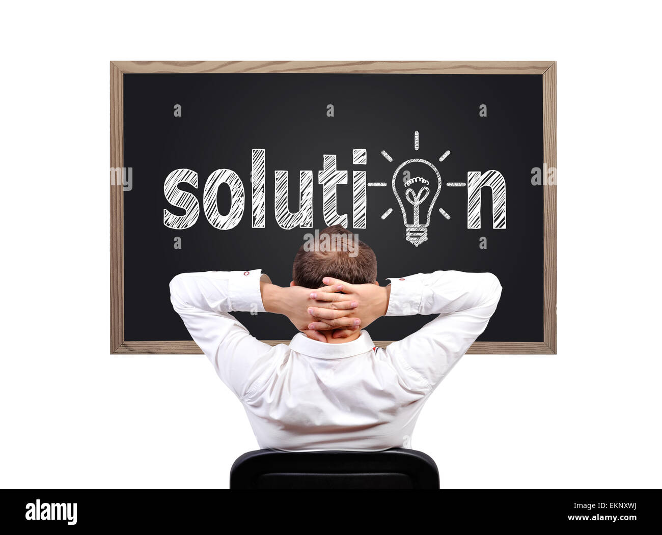 blackboard with solution Stock Photo - Alamy