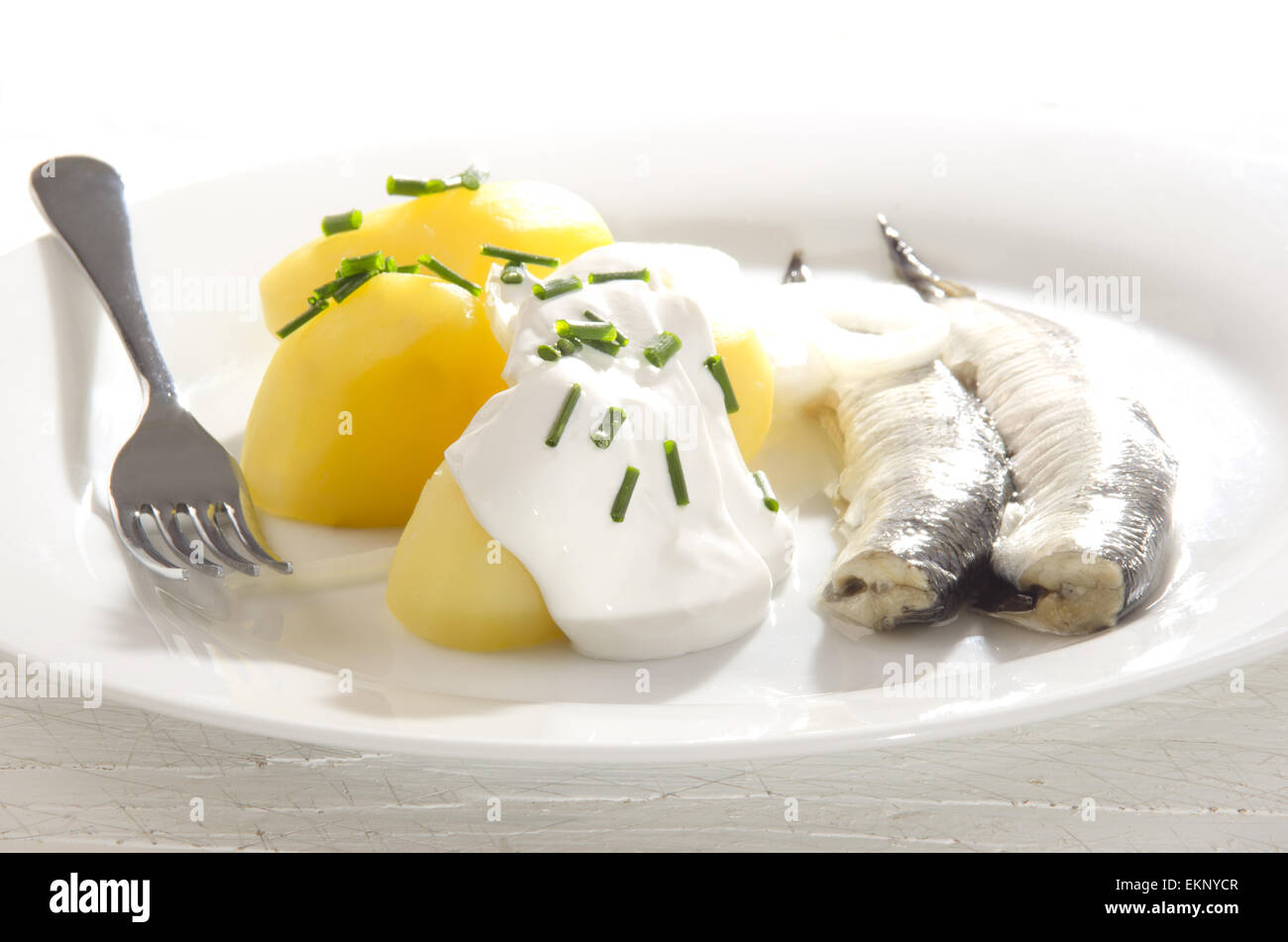 boiled potato with sour herring Stock Photo - Alamy