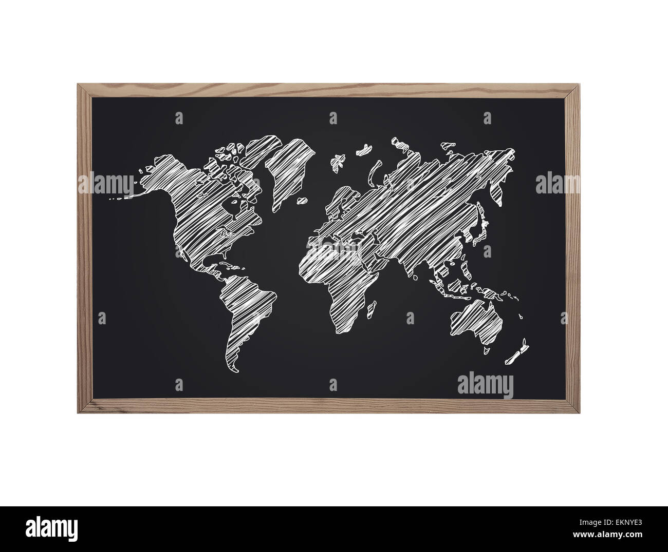 Blackboard drawing world map hi-res stock photography and images - Alamy