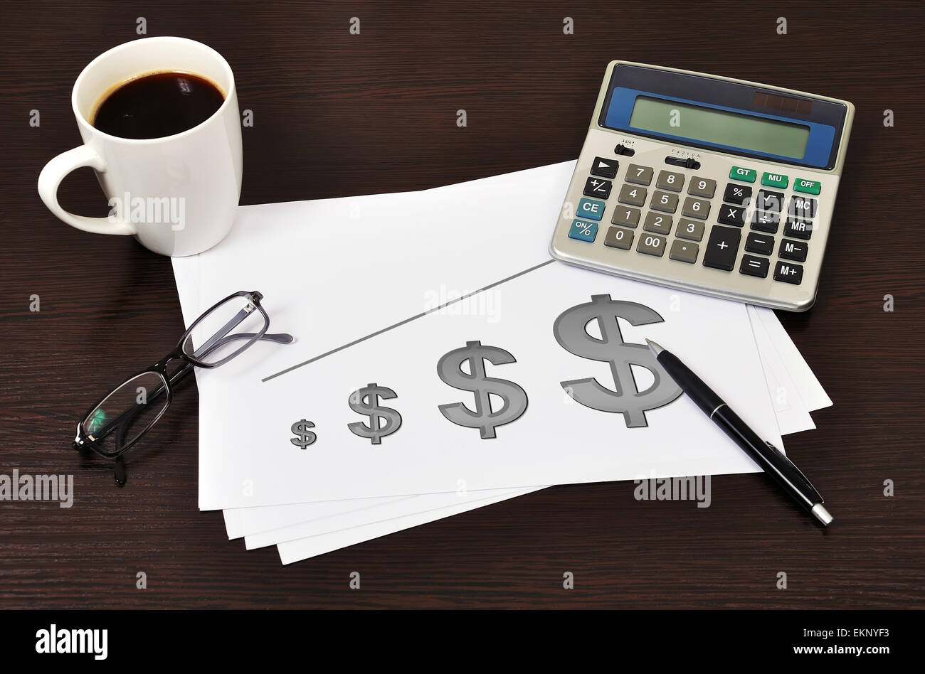 Dollar sign on calculator hi-res stock photography and images - Alamy