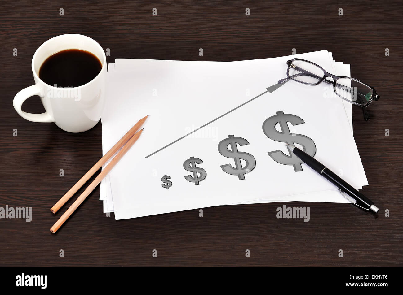 Coffee cup with dollar sign hi-res stock photography and images - Alamy