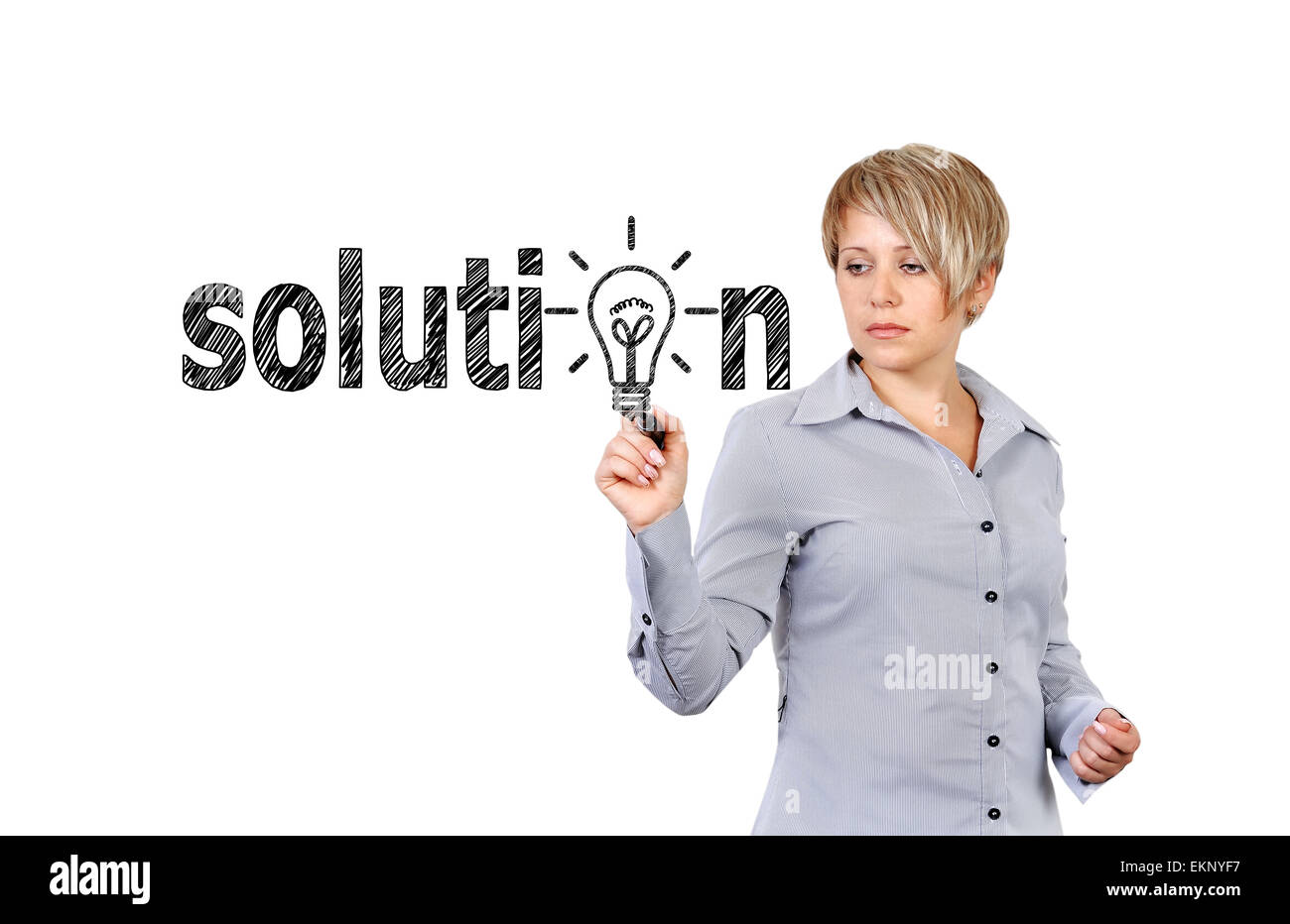 woman drawing solution Stock Photo - Alamy