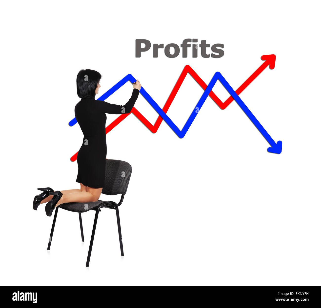 woman drawing a graph Stock Photo - Alamy