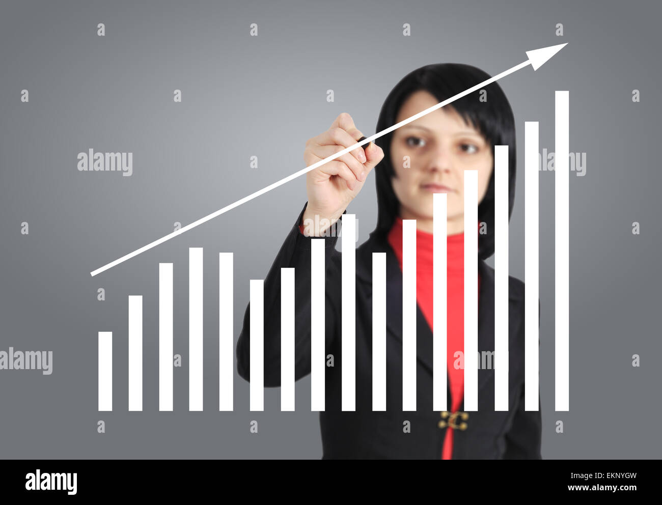 woman drawing graph Stock Photo - Alamy