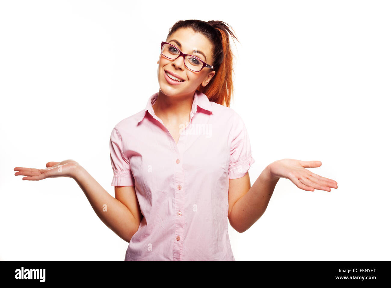 Woman showing her ignorance Stock Photo - Alamy