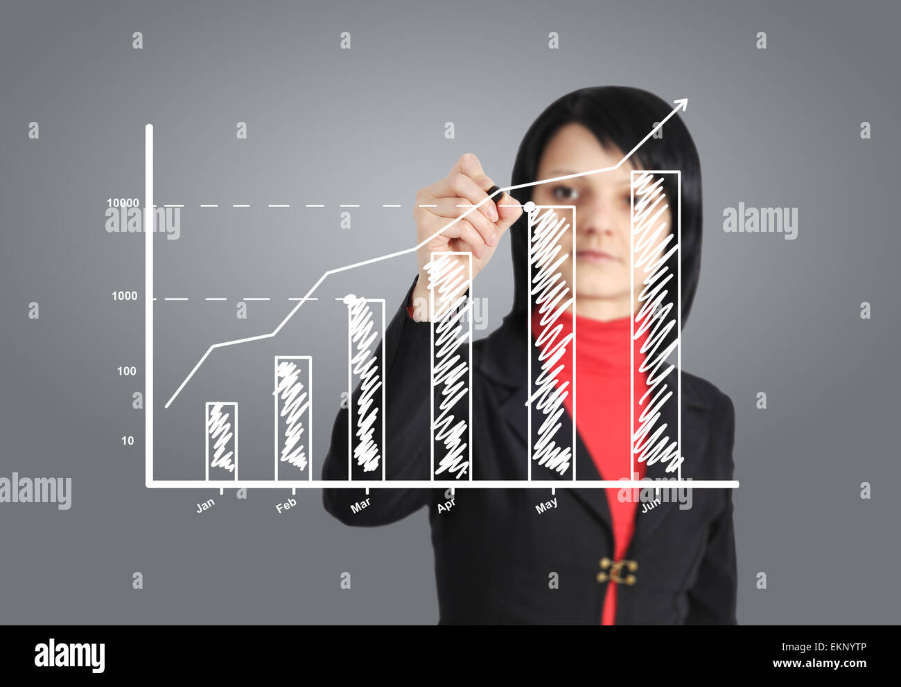 woman drawing graph Stock Photo - Alamy
