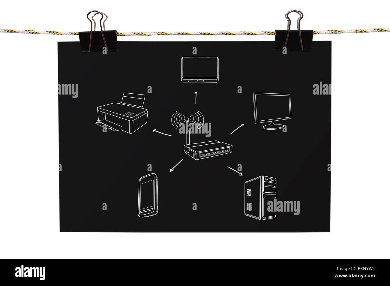 drawing computer network Stock Photo - Alamy