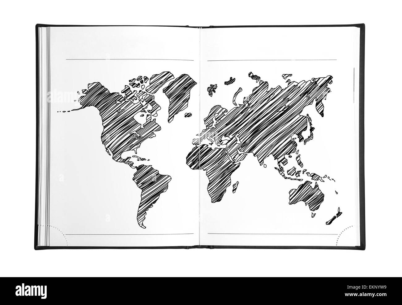 drawing world map Stock Photo - Alamy