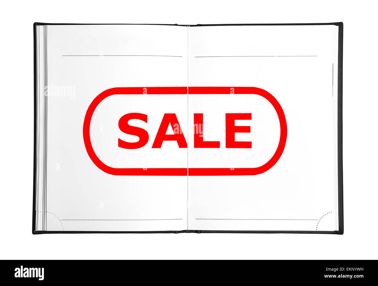 sale in book Stock Photo - Alamy
