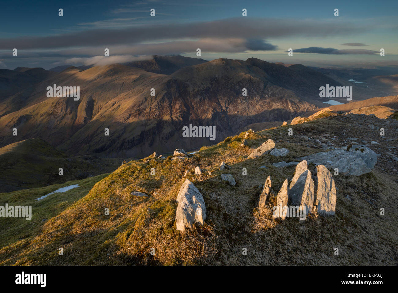 Sunsets view form Garnedd Ugain, Snowdon Massif, Snowdonia National ...
