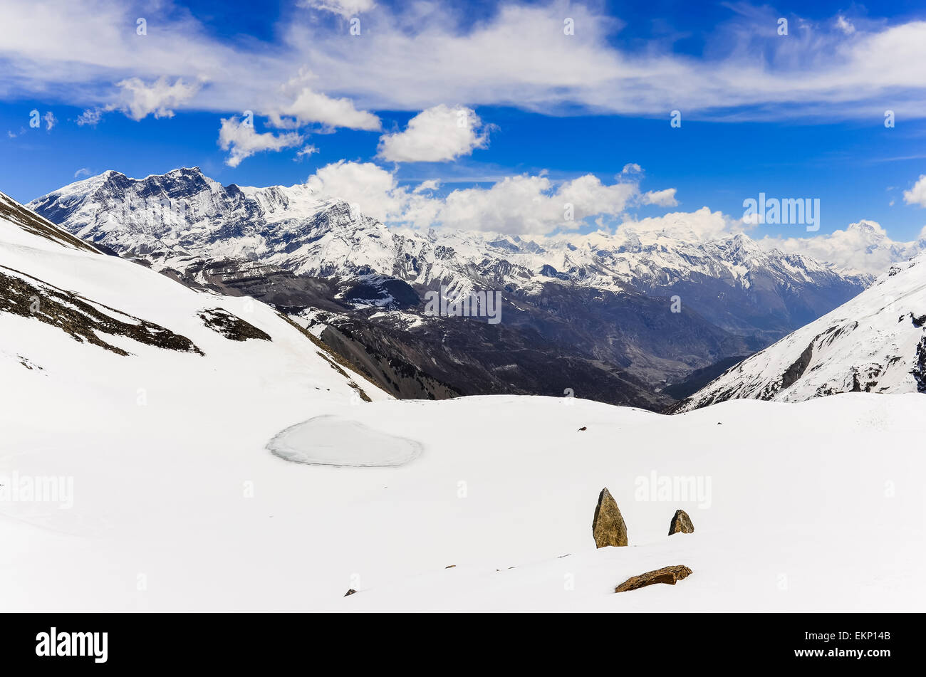 Himalayas mountains panorama landscape view in Annapurna area Stock ...