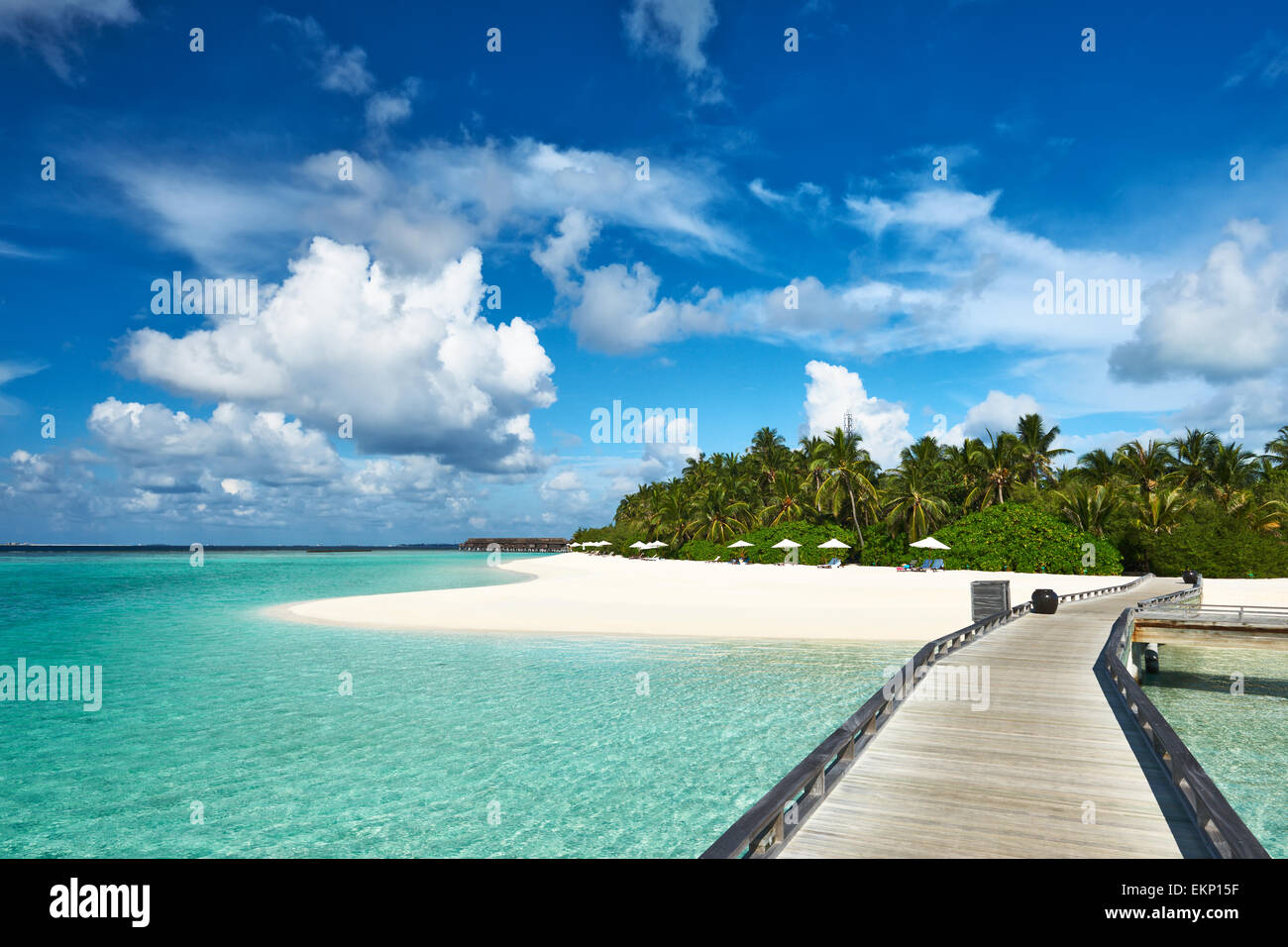 Beautiful beach with jetty Stock Photo - Alamy