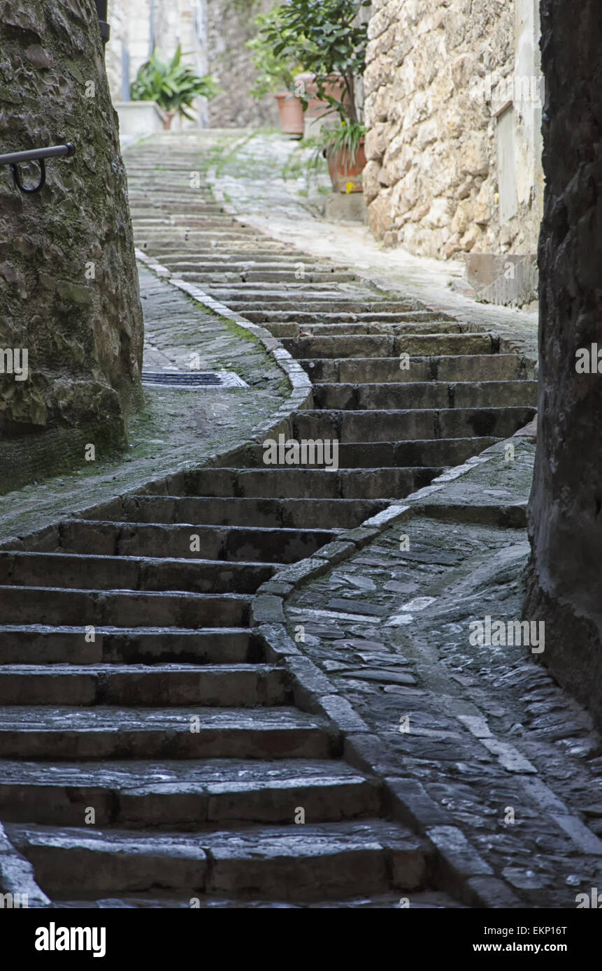 Winding staircase in a typical italian town Stock Photo - Alamy