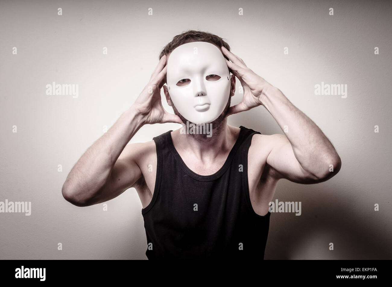 man with white mask Stock Photo - Alamy