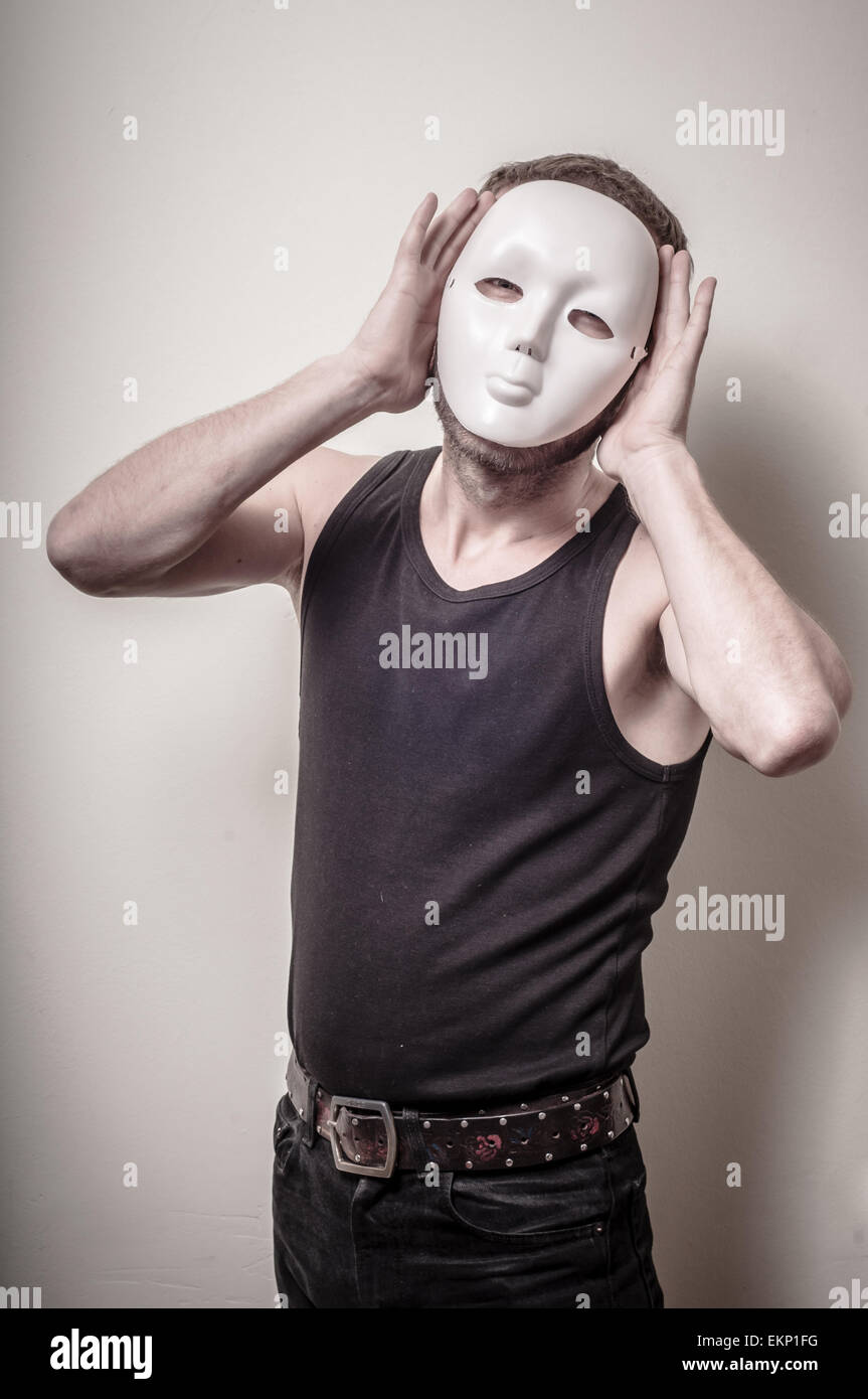 man with white mask Stock Photo - Alamy