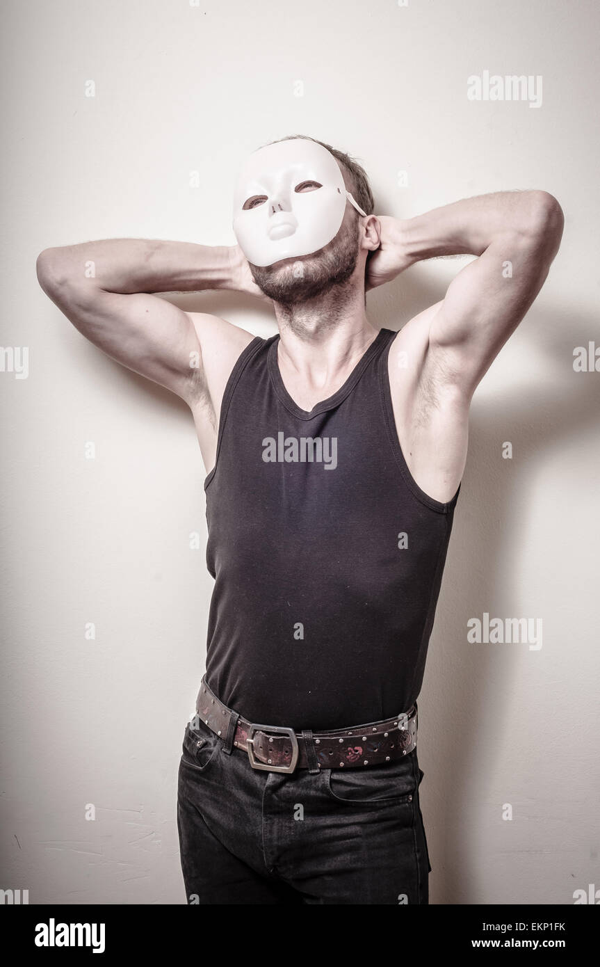 man with white mask Stock Photo - Alamy
