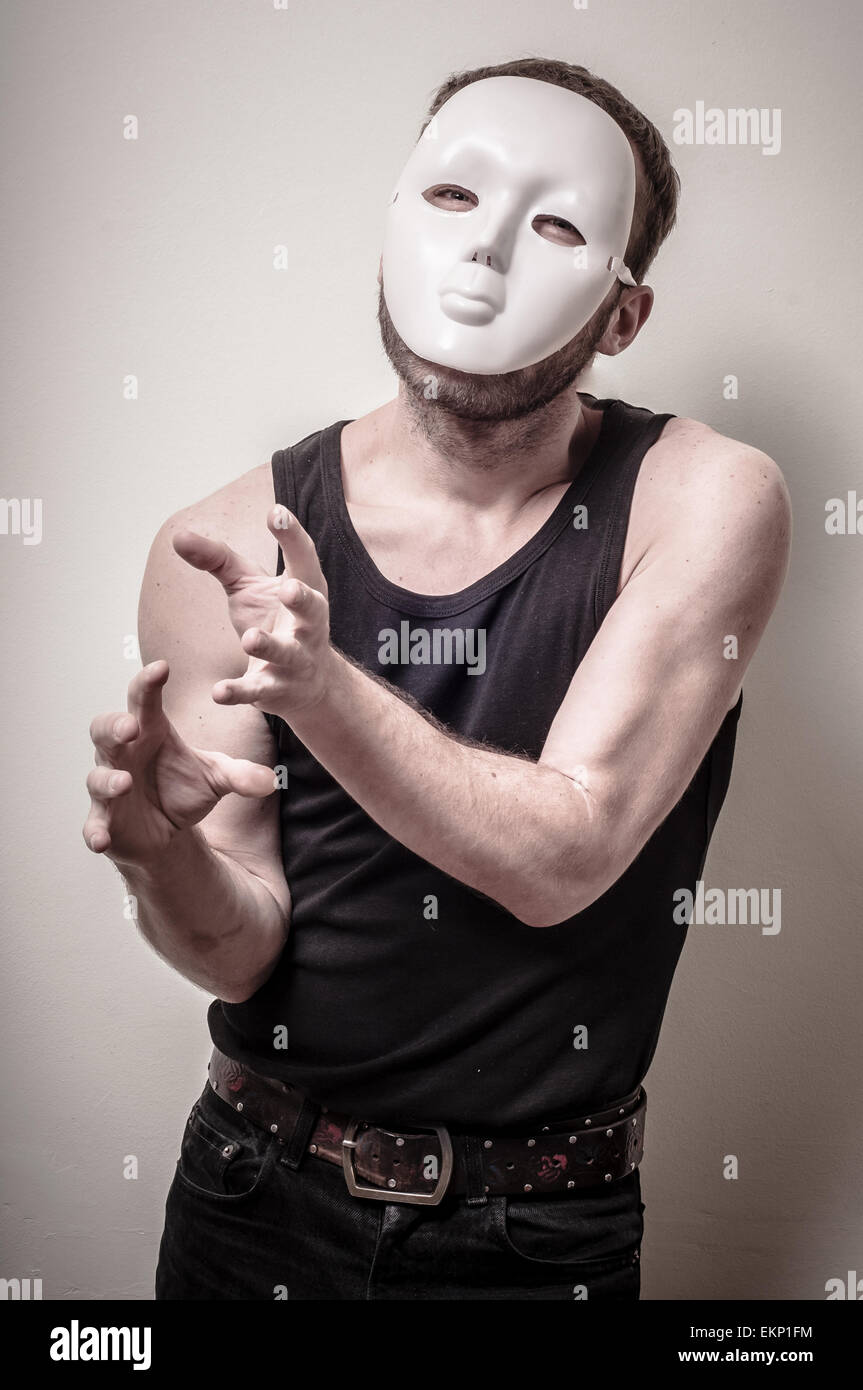 man with white mask Stock Photo - Alamy