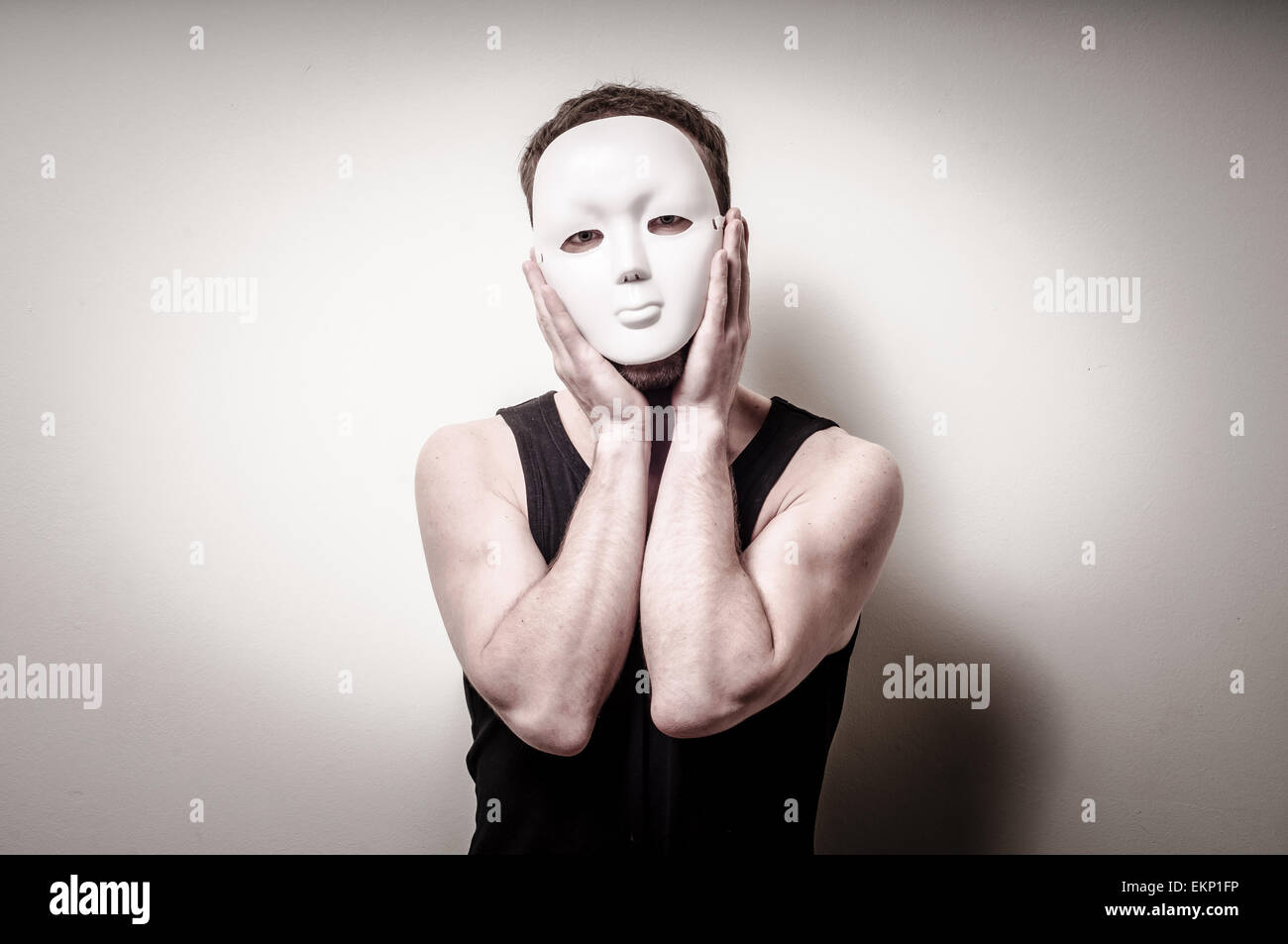 man with white mask Stock Photo - Alamy