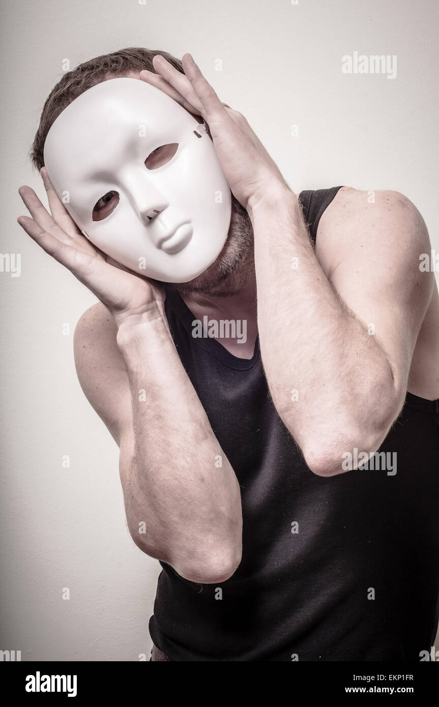 man with white mask Stock Photo - Alamy