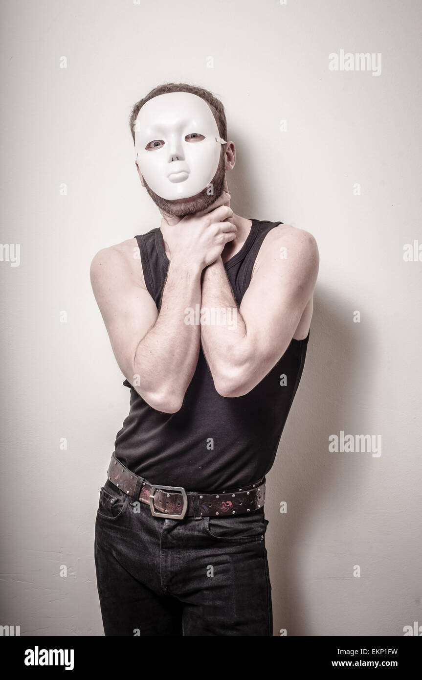 man with white mask Stock Photo - Alamy