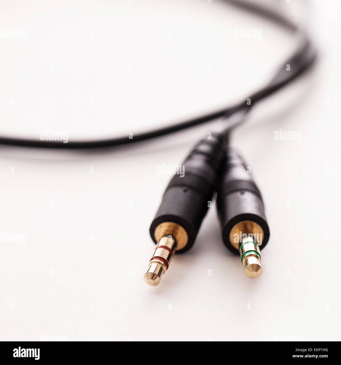 Black wire on a white background Stock Photo - Alamy