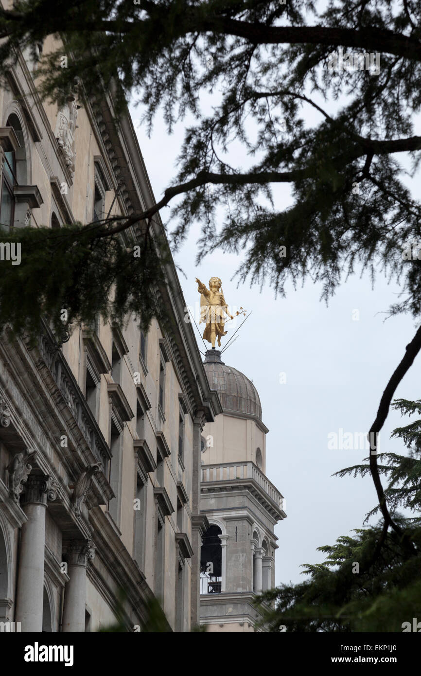 The golden angel of the castle of Udine Stock Photo - Alamy