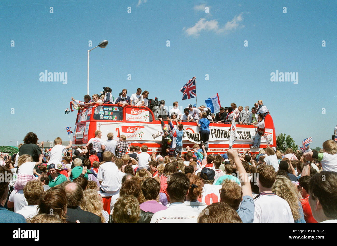 The England football team arrive at Luton airport after returning from ...
