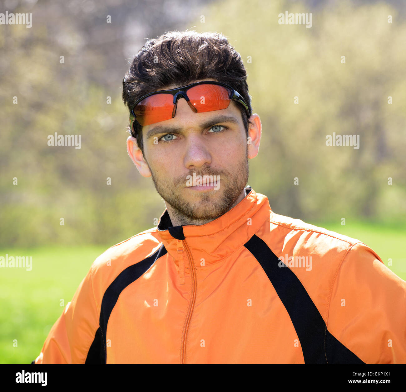 Portrait of Young Sportsman Outdoor Stock Photo - Alamy