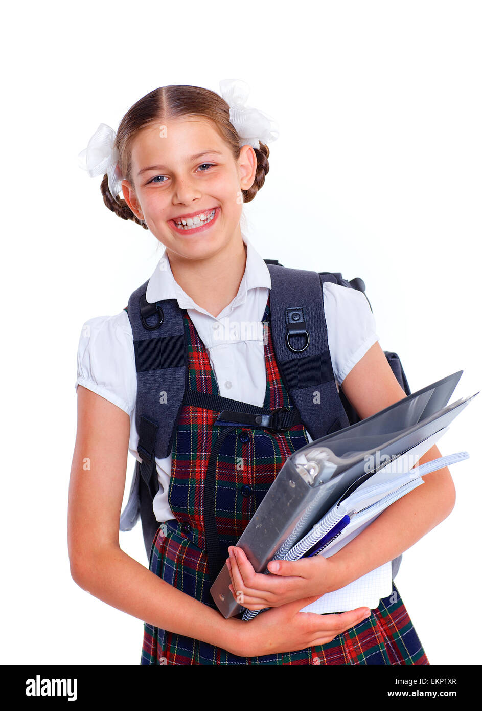 portrait of cheerful schoolgirl Stock Photo - Alamy