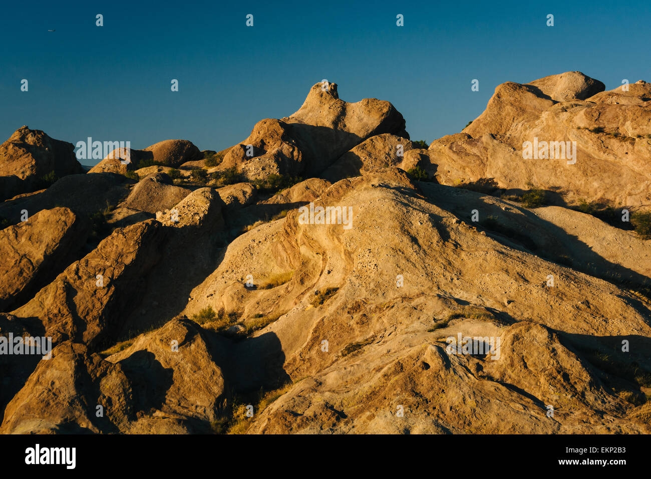 Evening light on rocks at Vasquez Rocks County Park, in Agua Dulce ...