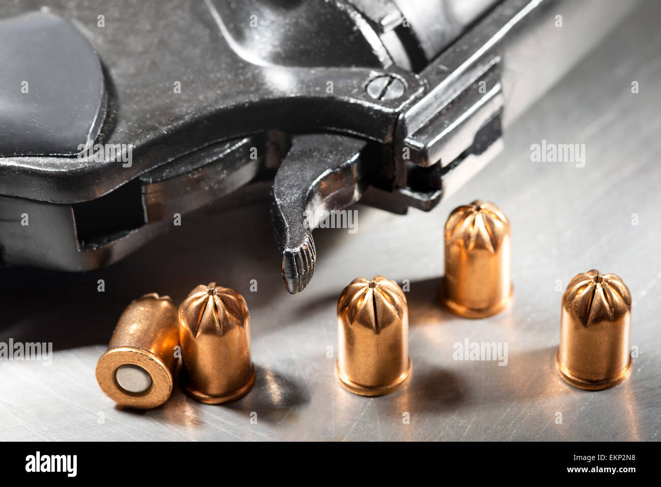 detail of a revolver with blank cartridge Stock Photo - Alamy