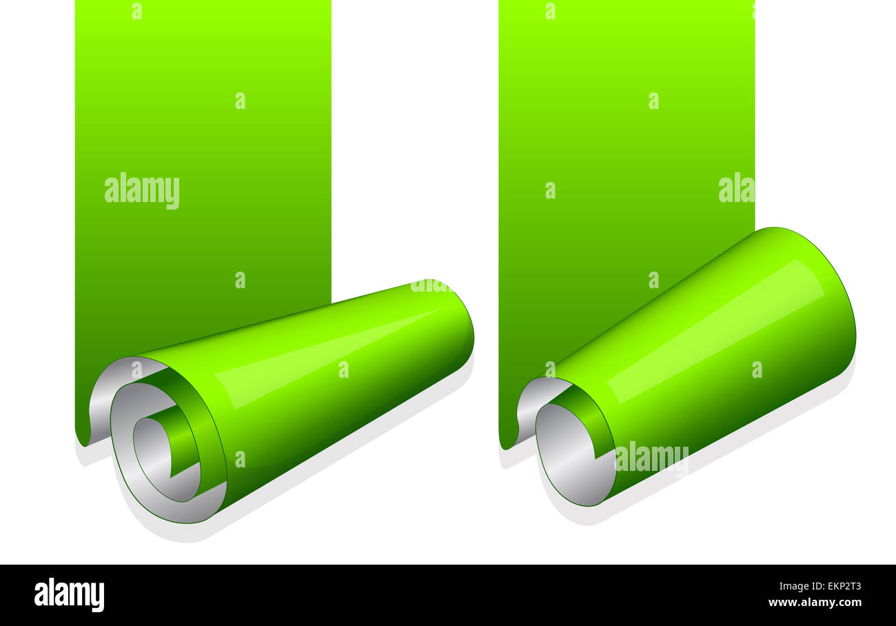 Green sticker with curled up edge Stock Photo - Alamy