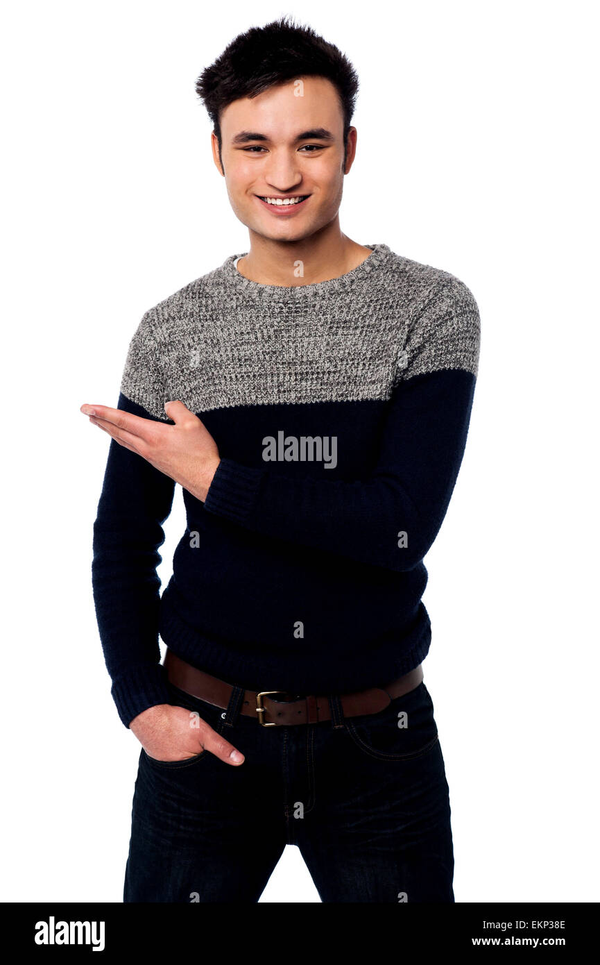 Guy standing pointing hi-res stock photography and images - Alamy