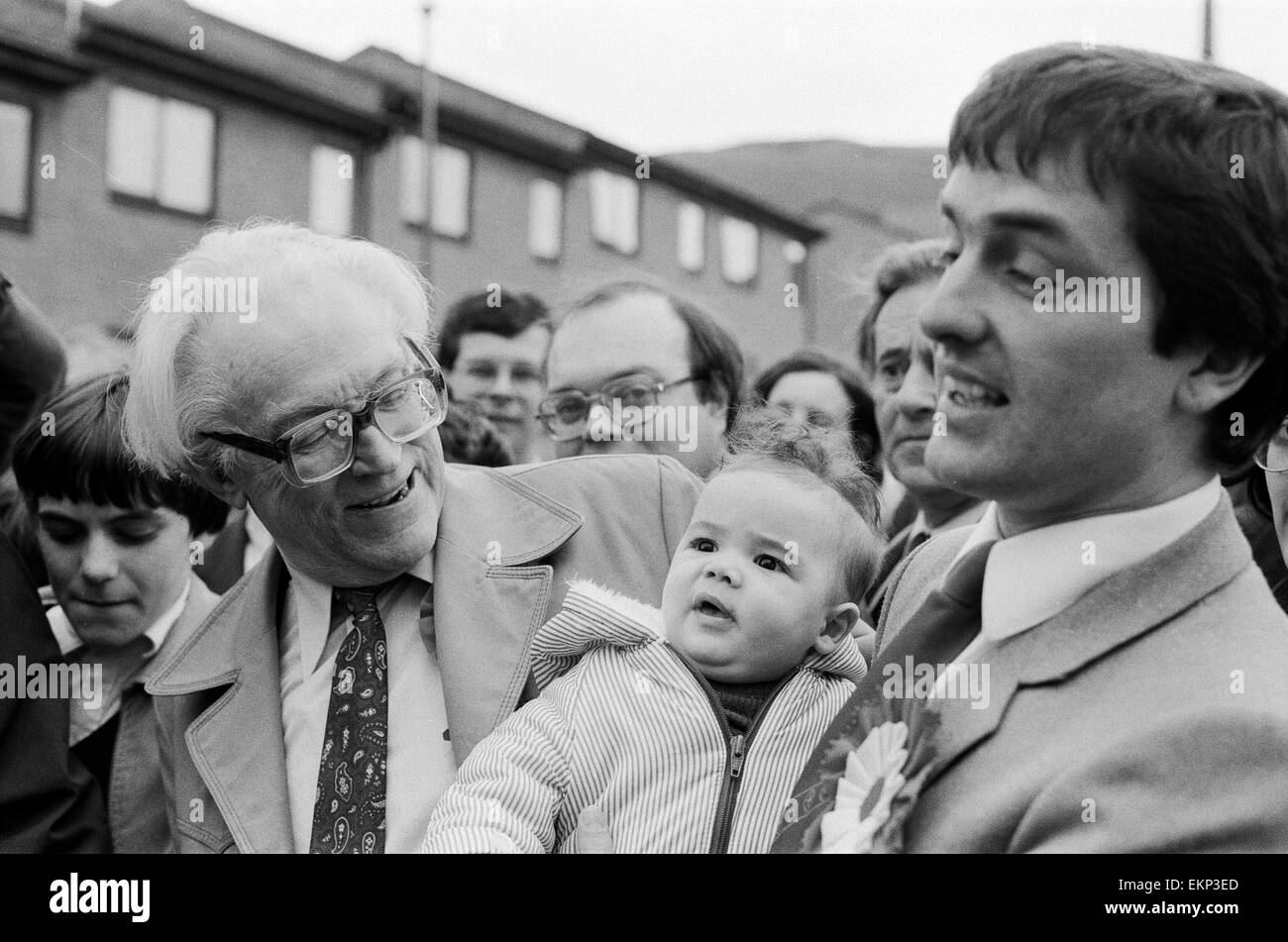 Labour leader Michael Foot on the election tour in Lancashire. 22nd May ...
