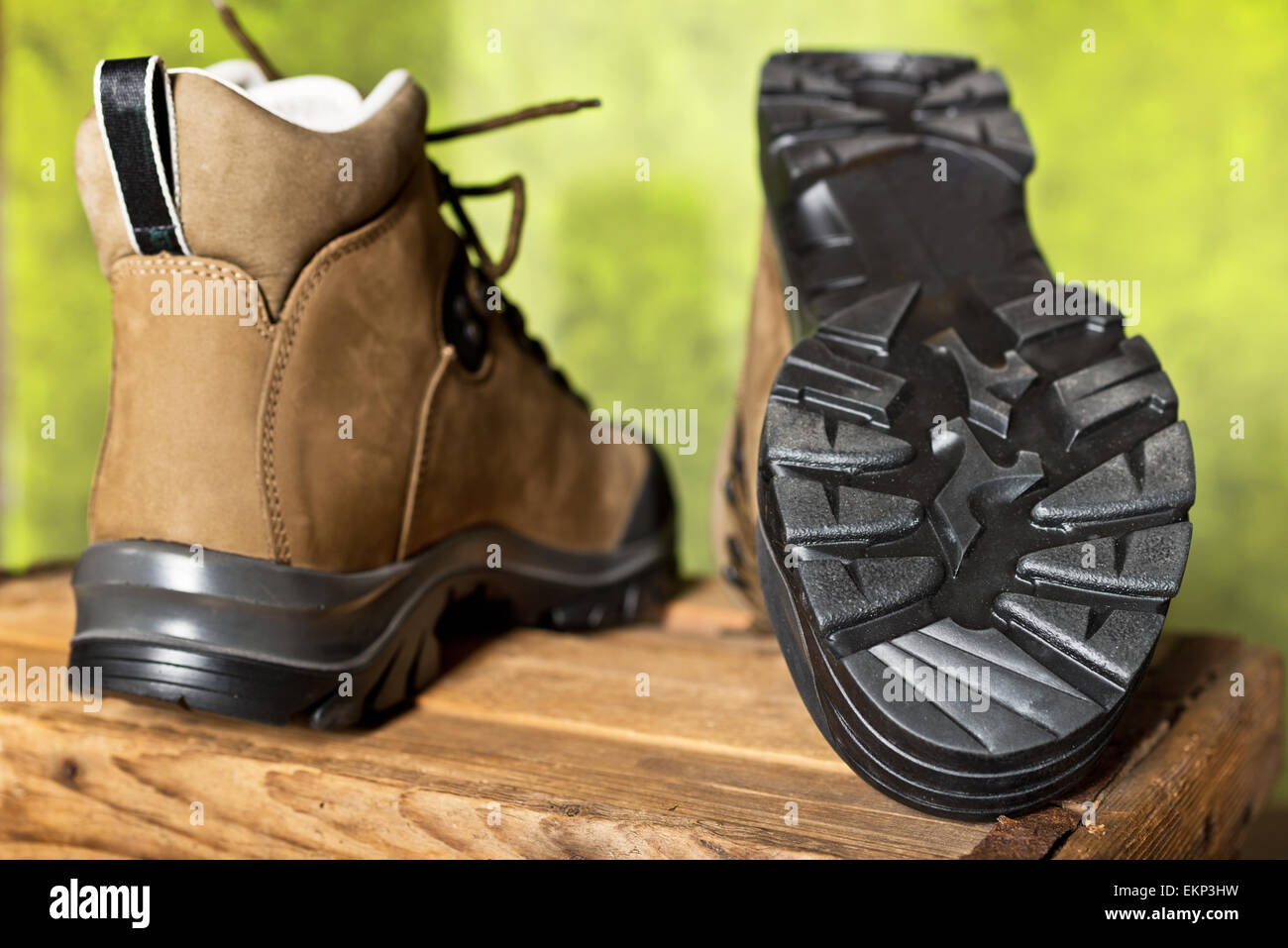 detail of walking boots with grip sole Stock Photo - Alamy