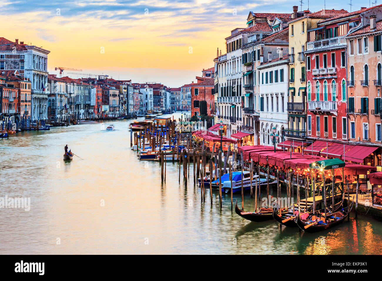 View of famous Grand Canal at sunset Stock Photo - Alamy