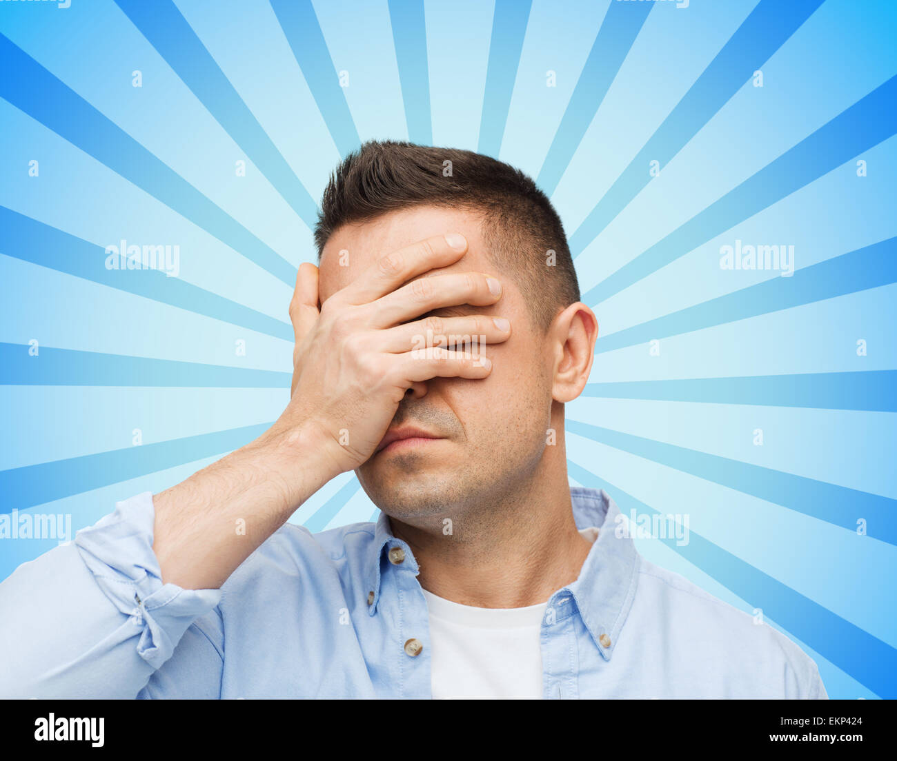 Hand covering eyes hi-res stock photography and images - Alamy