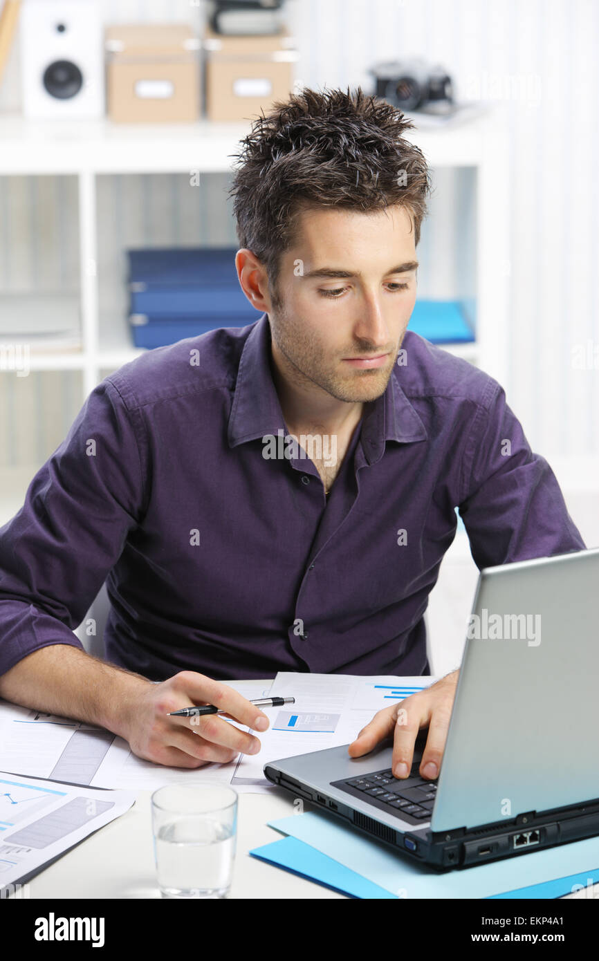 working on computer Stock Photo - Alamy