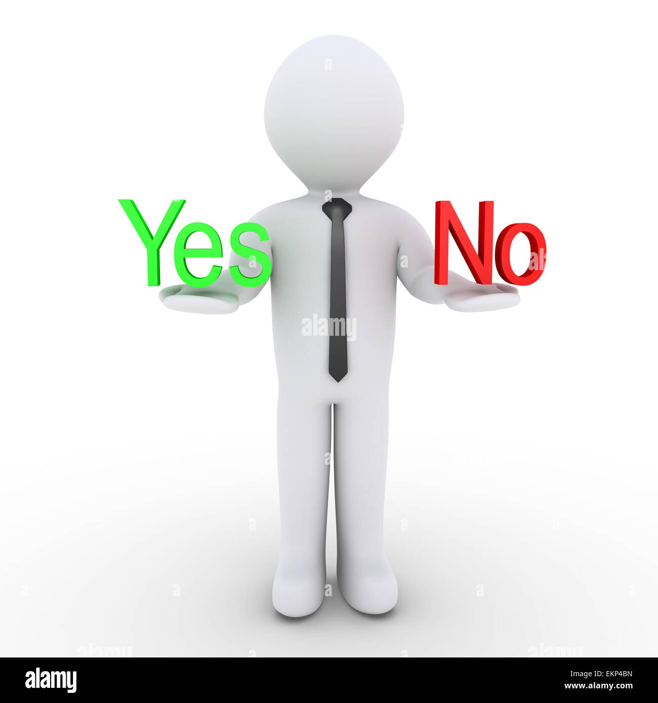 3d man holding yes sign hi-res stock photography and images - Alamy