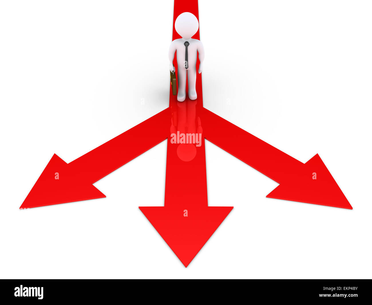 Businessman has to choose direction Stock Photo - Alamy