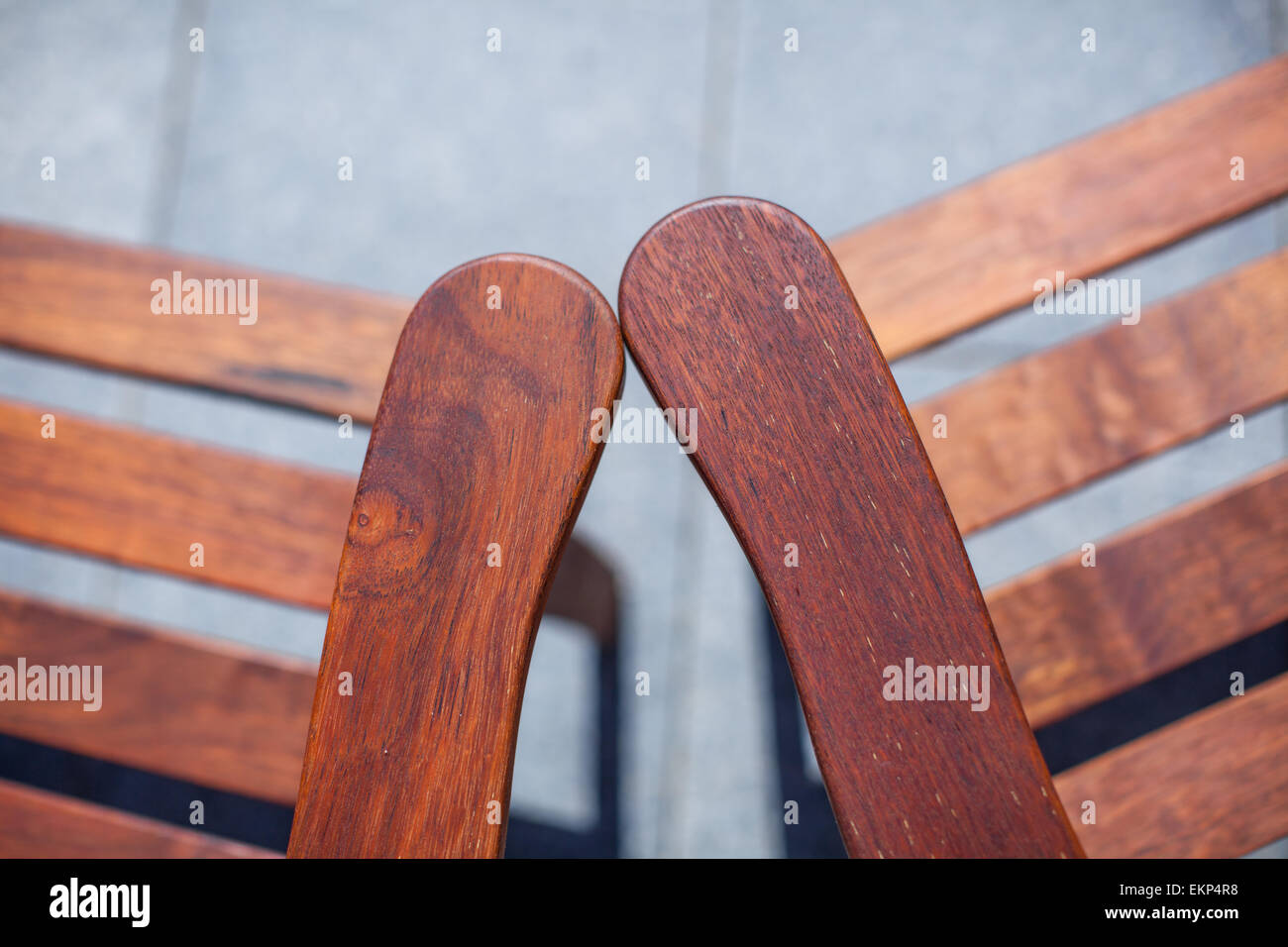 two wooden chairs in the garden Stock Photo - Alamy