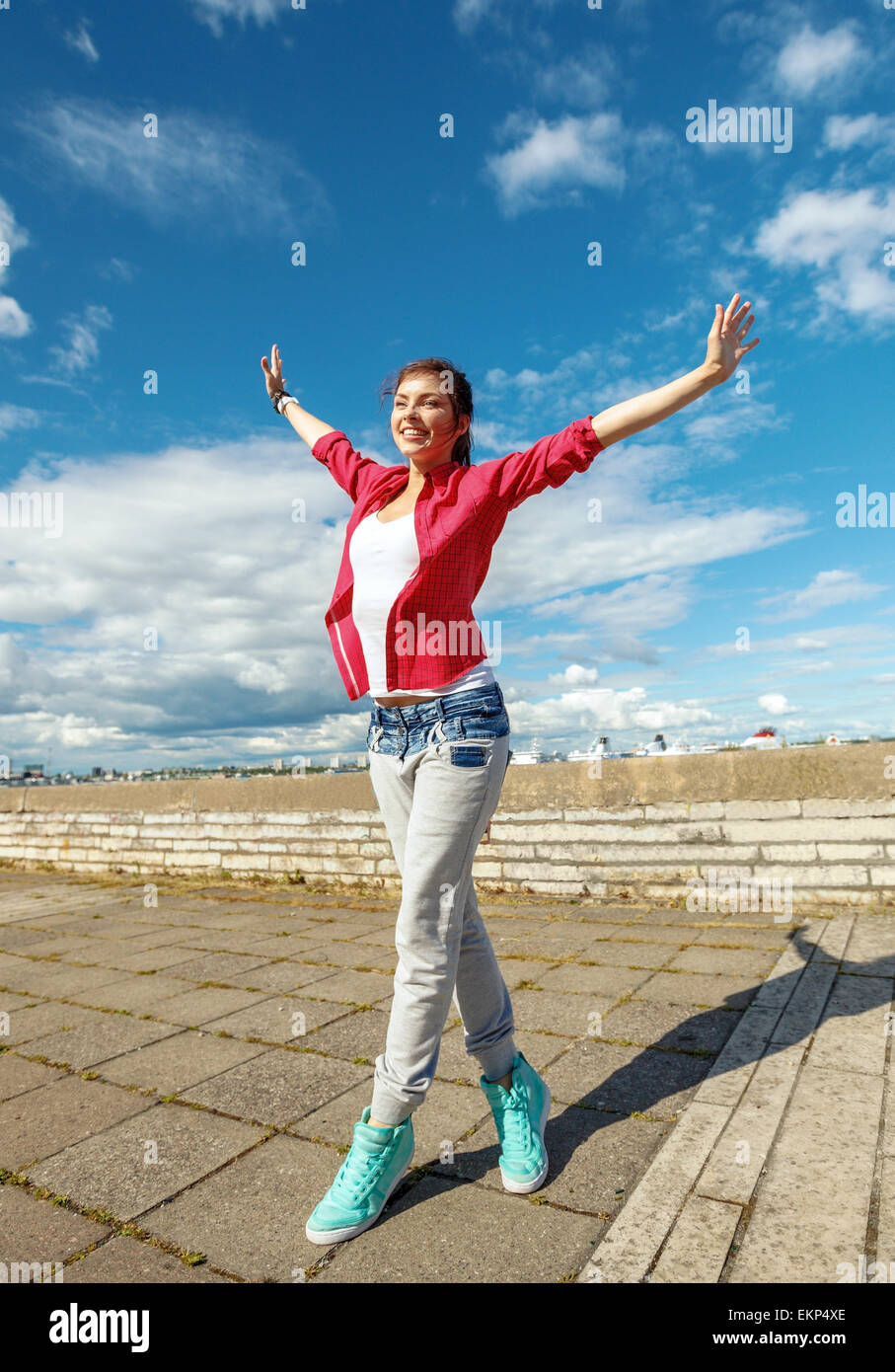 beautiful dancing girl in movement Stock Photo - Alamy