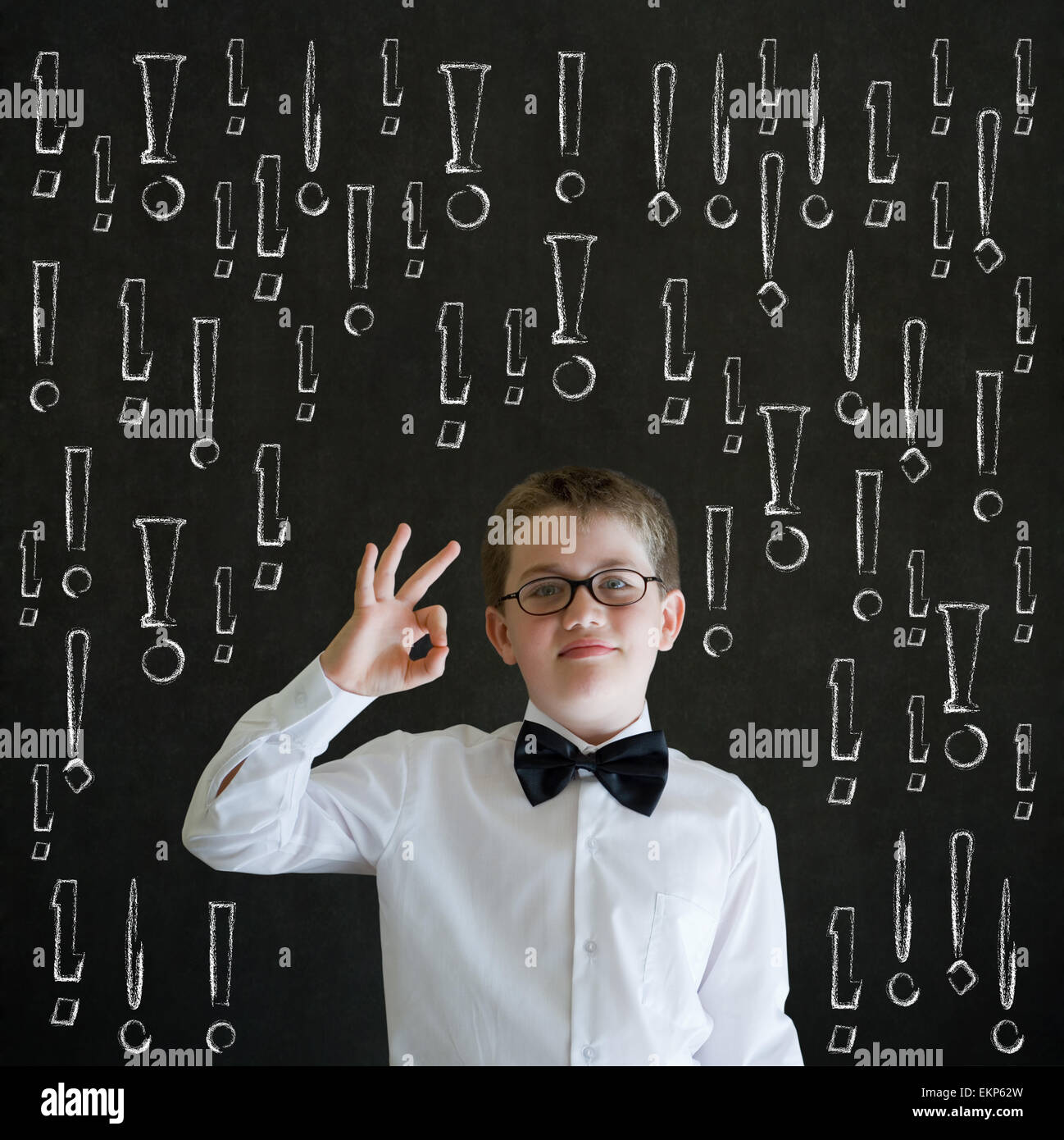 All ok boy business man with chalk exclamation marks Stock Photo - Alamy All ok boy business man with chalk exclamation marks Stock Photo - Alamy