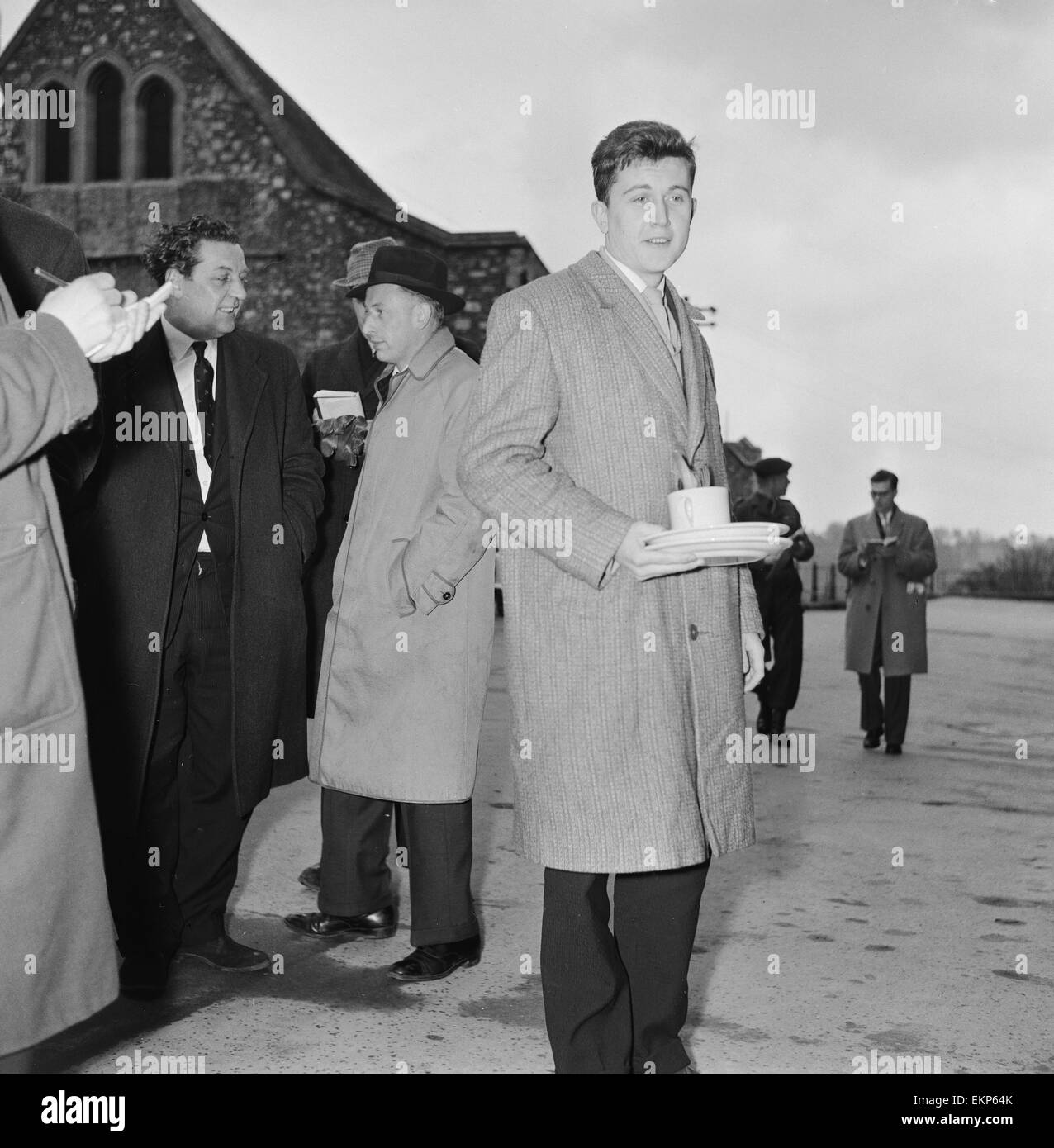 British pop singer Terry Dene at Winchester Barracks as he starts his ...