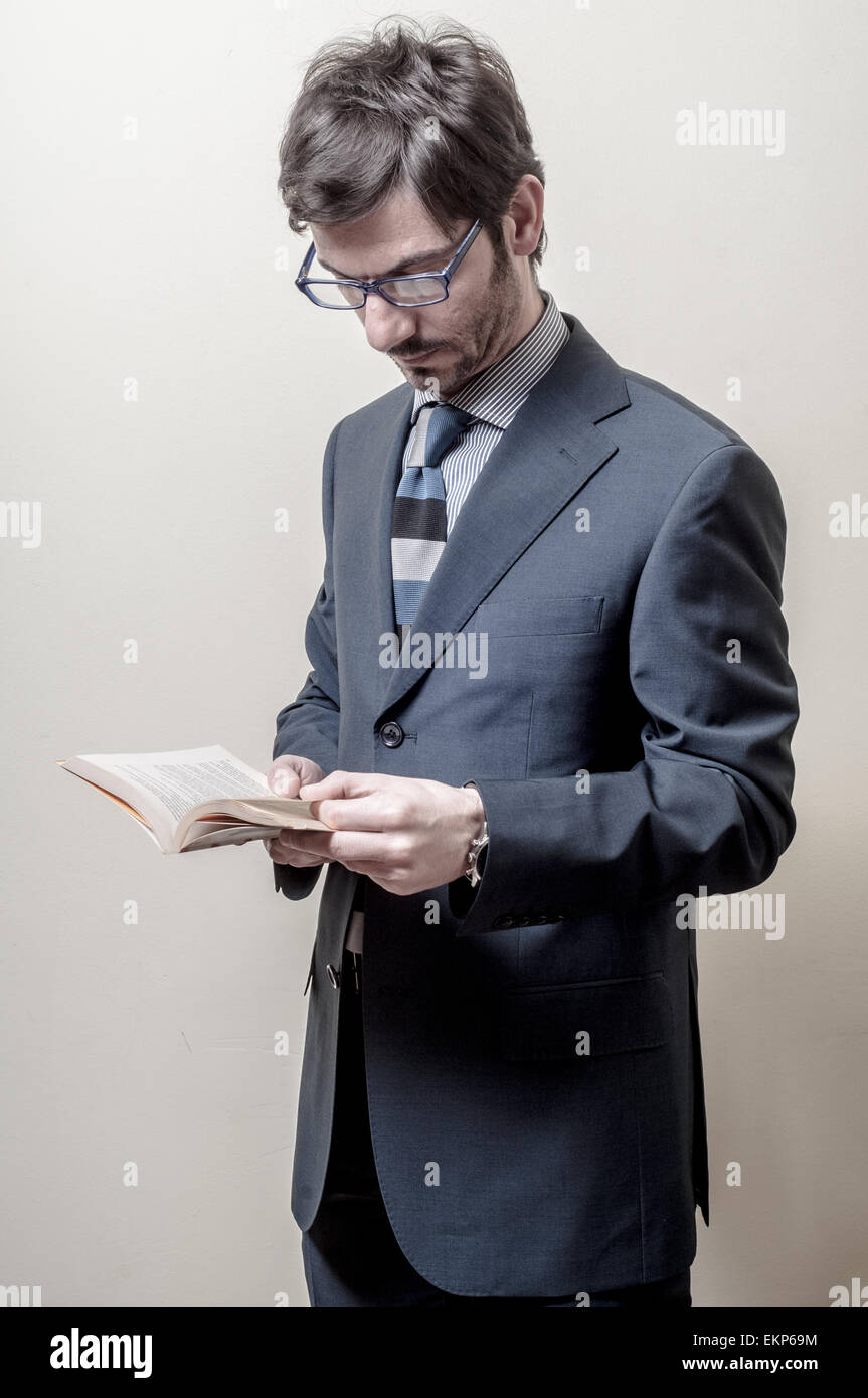 businessman reading book Stock Photo - Alamy
