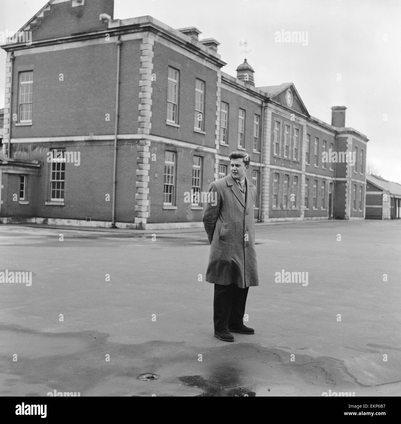 British pop singer Terry Dene at Winchester Barracks as he starts his ...