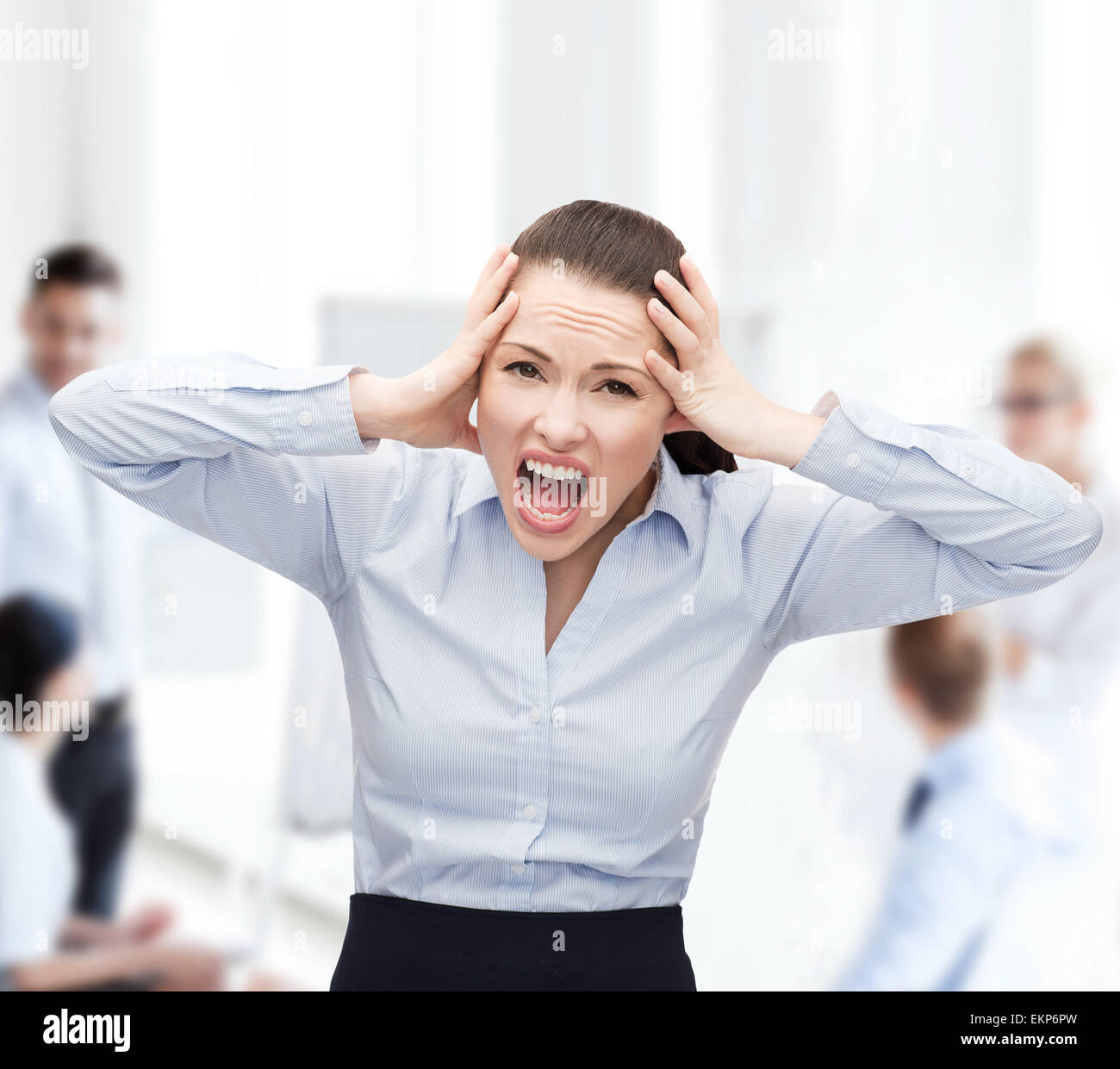 angry screaming businesswoman Stock Photo - Alamy