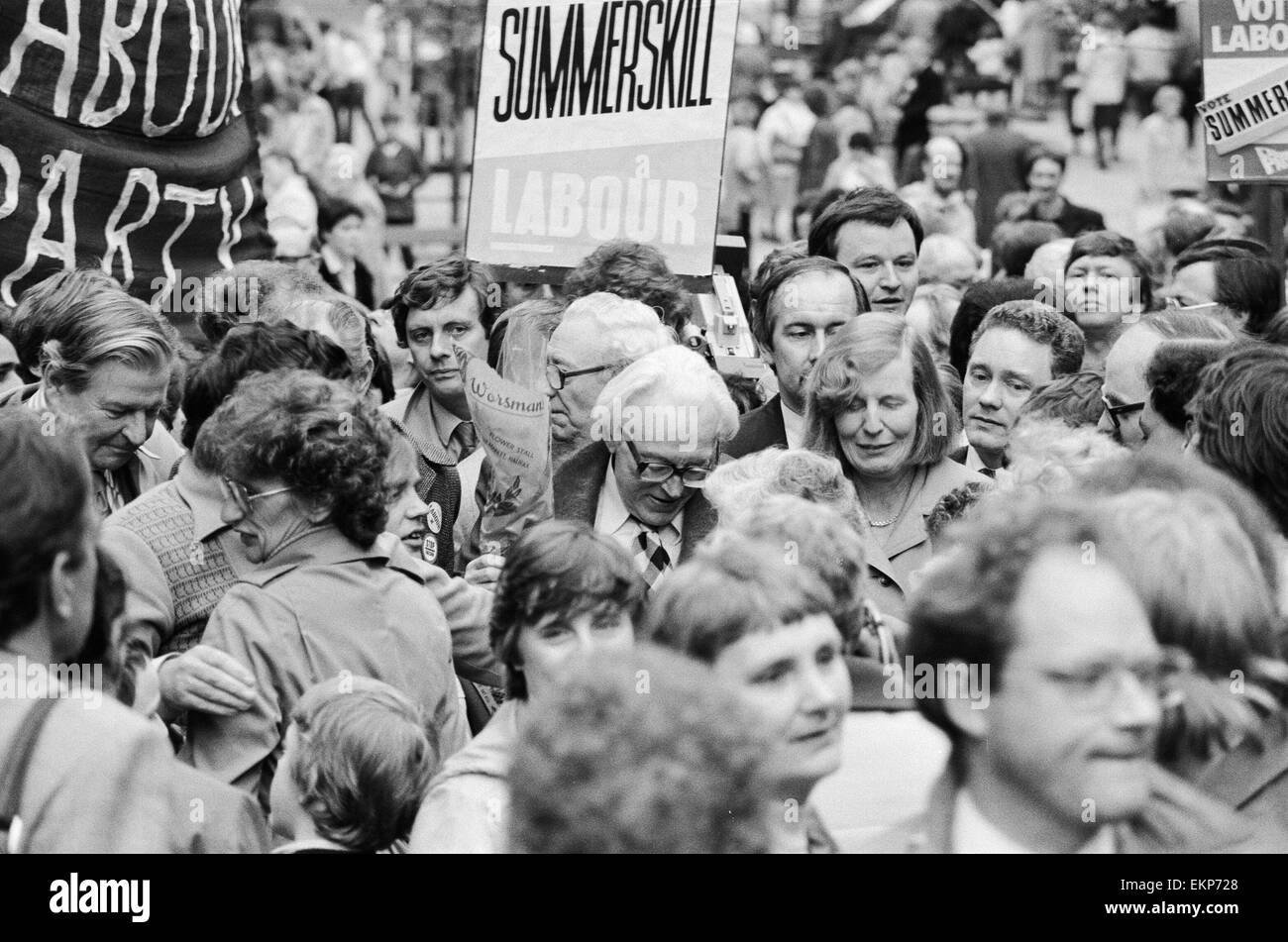 Labour leader Michael Foot electioneering in Yorkshire. 3rd June 1983 ...