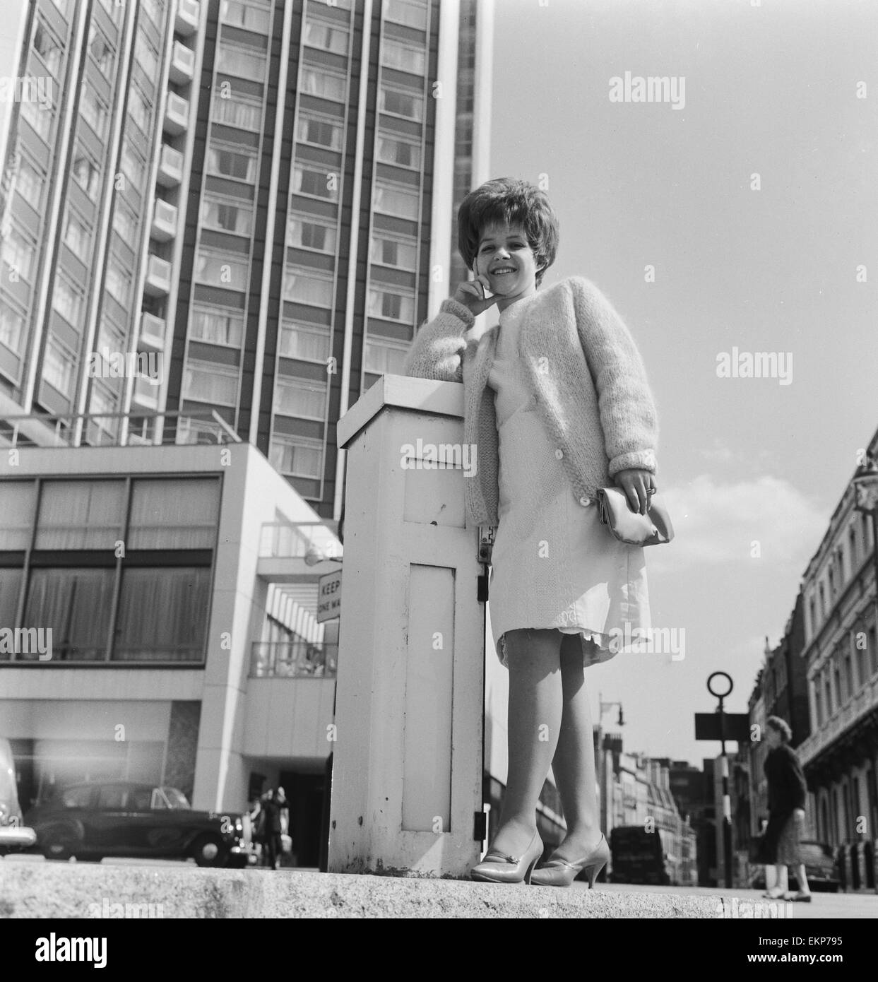 American pop singer Brenda Lee poses outside the Hilton Hotel in London ...